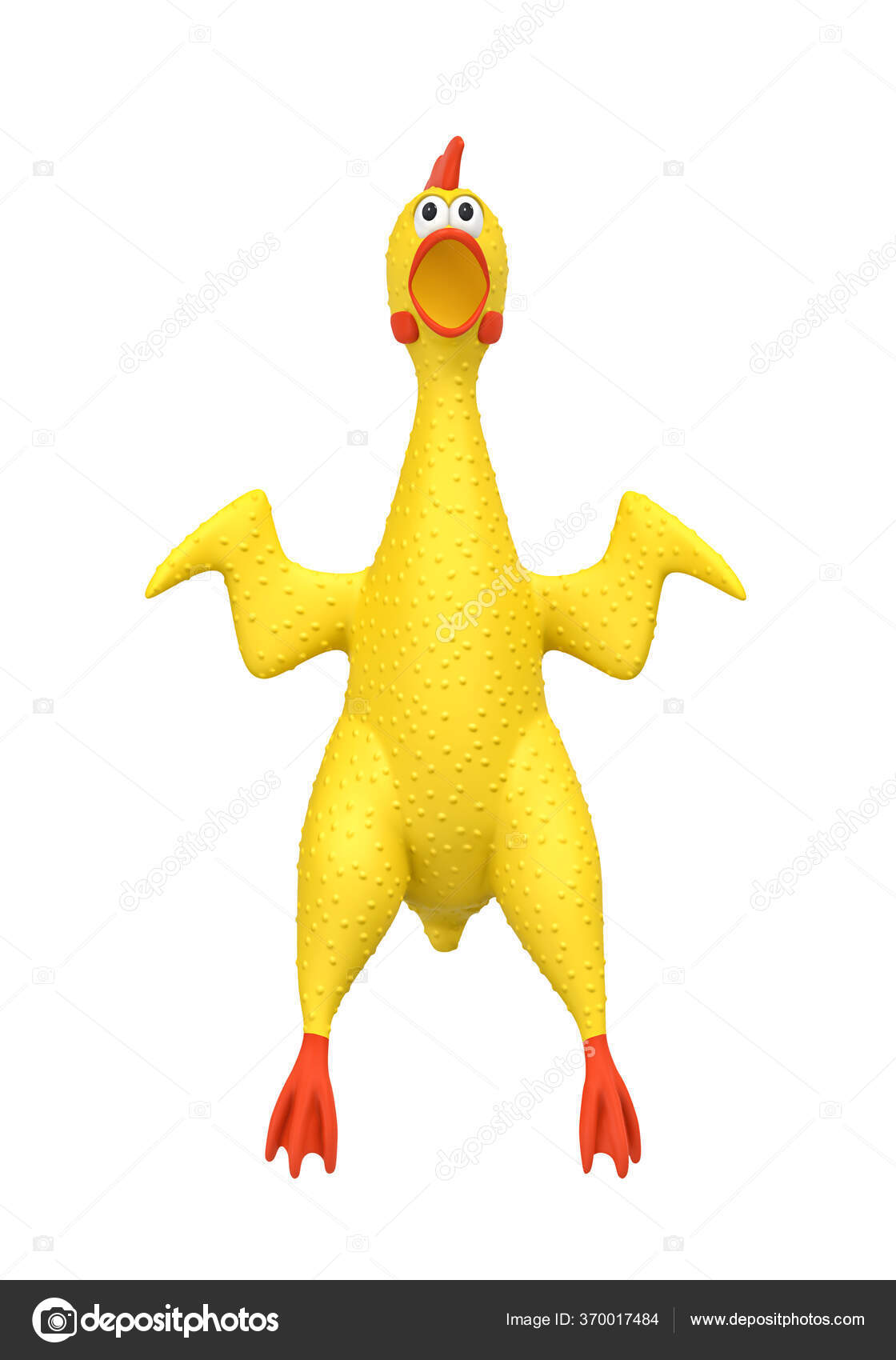 Screaming Rubber Chicken Isolated White Background Rendering Stock ...