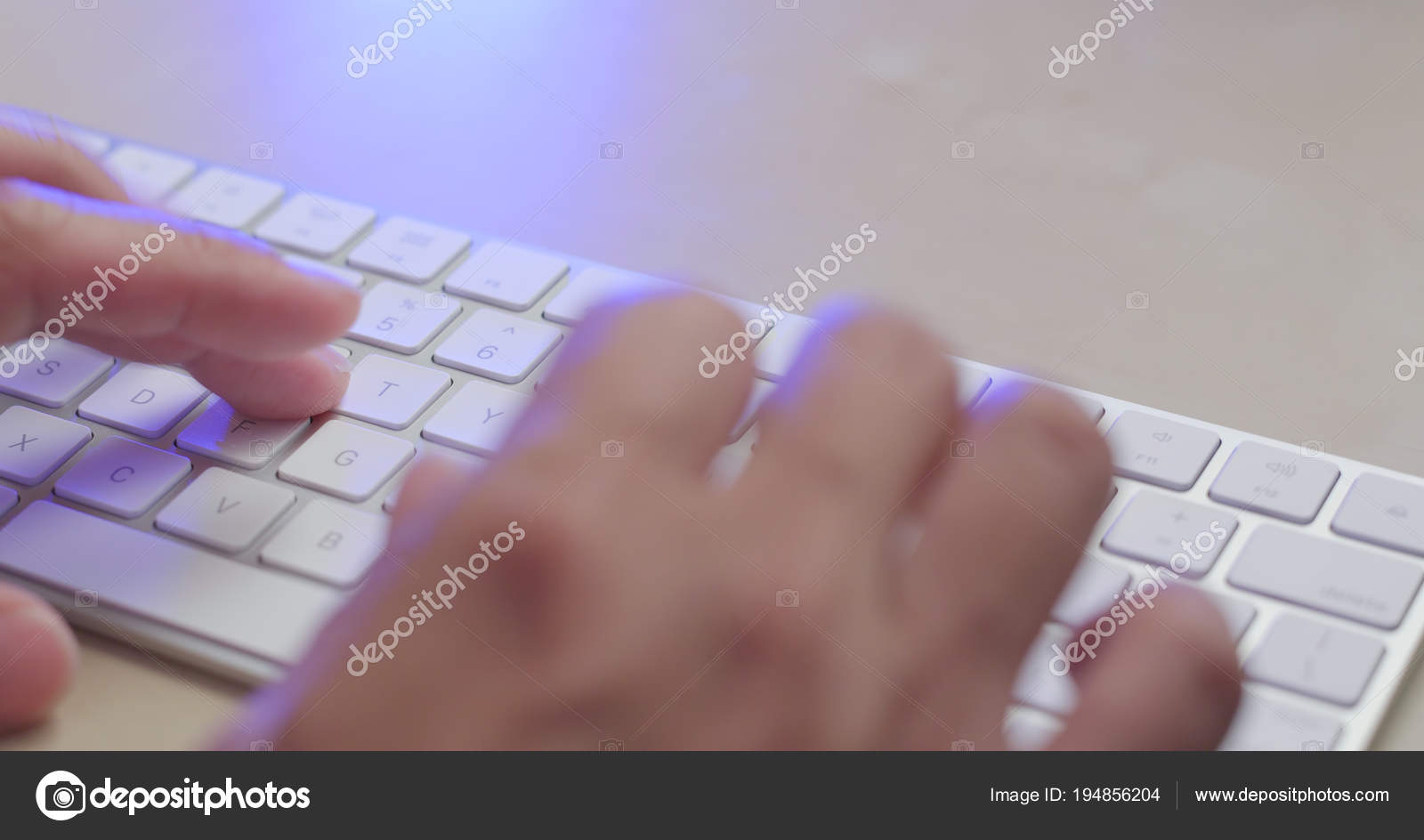 Woman Working Computer Typing Keyboard — Stock Photo © leungchopan ...