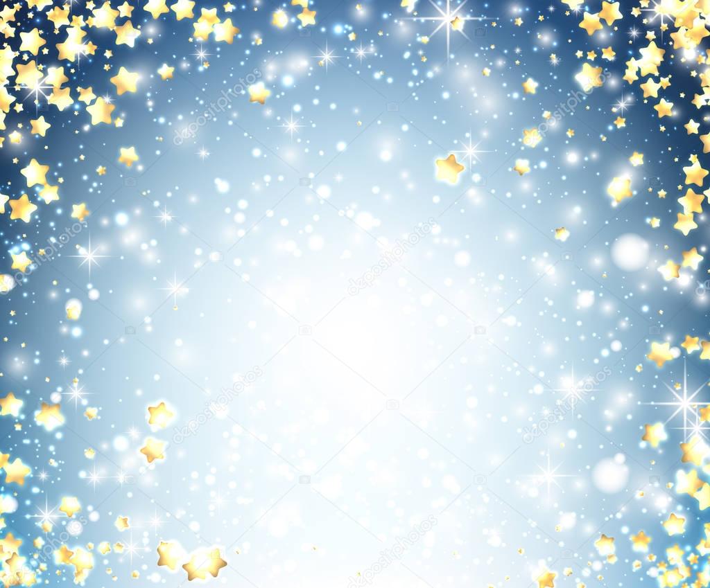 Blue shining background with stars. — Stock Vector © Maxborovkov #133365278