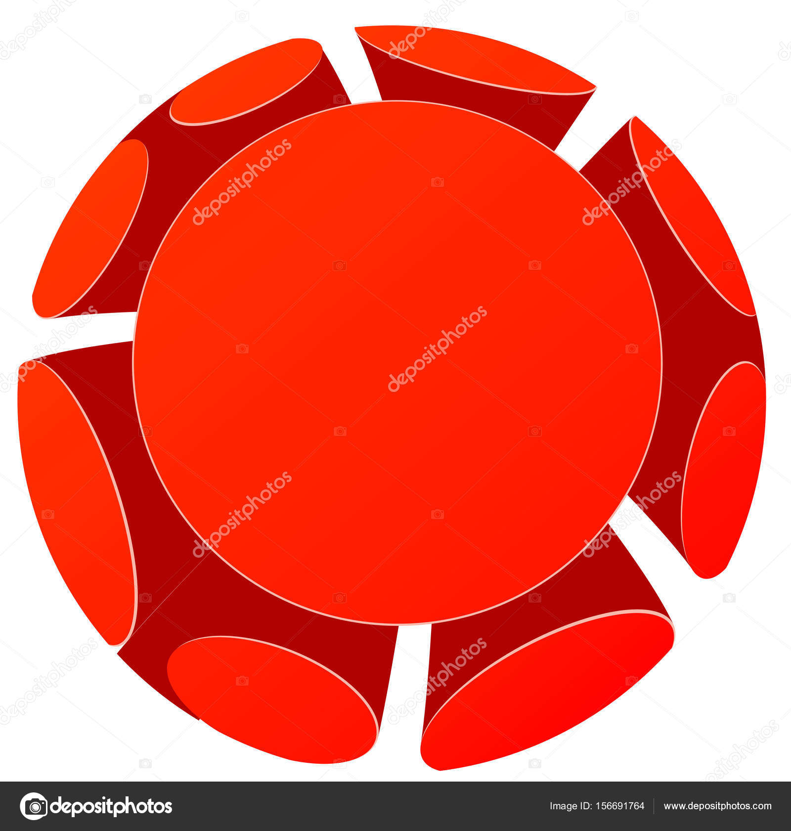 Red round 3d background. Stock Vector by ©Maxborovkov #156691764