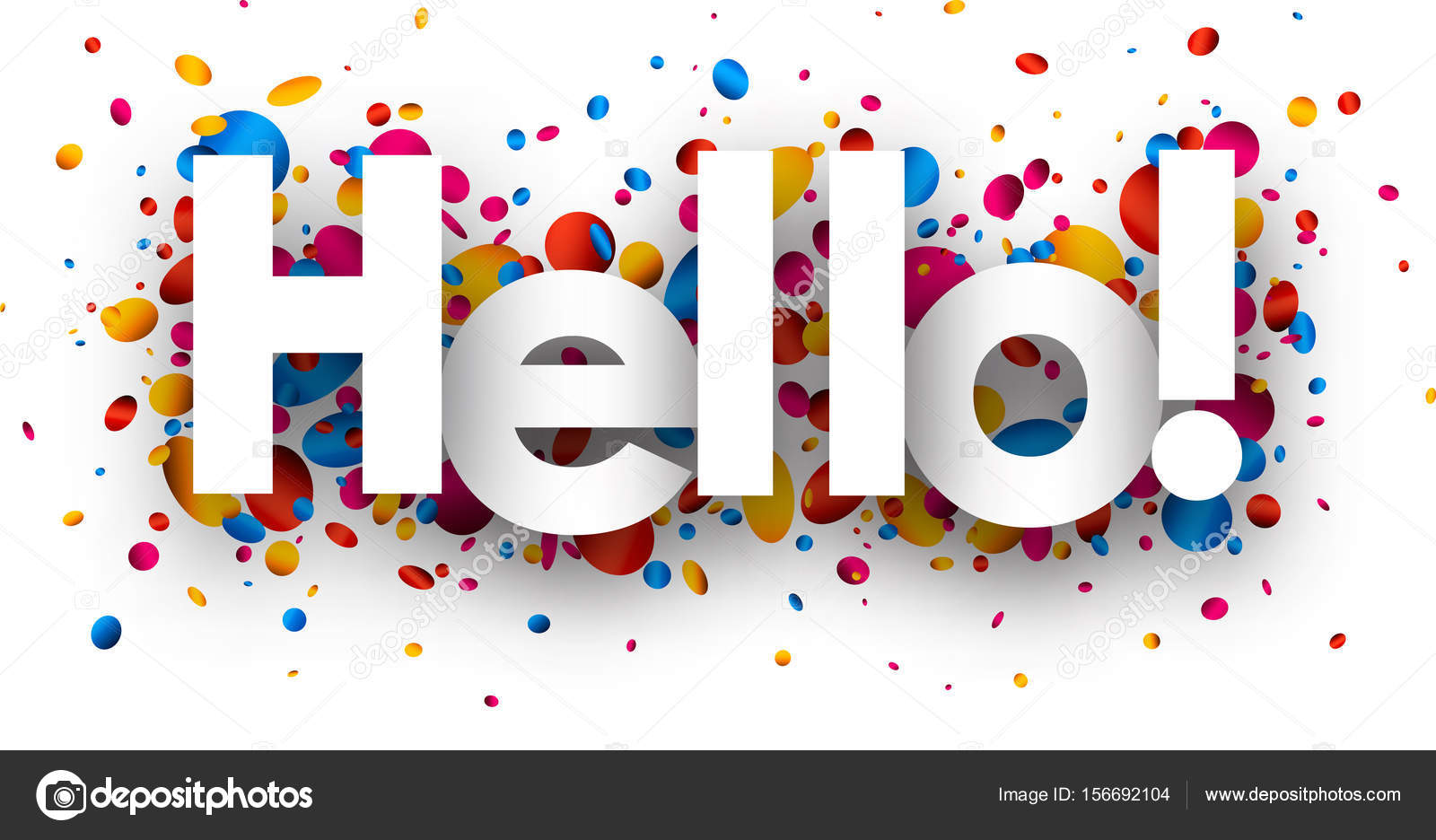 Hello sign with colorful confetti. Stock Vector Image by ©Maxborovkov ...