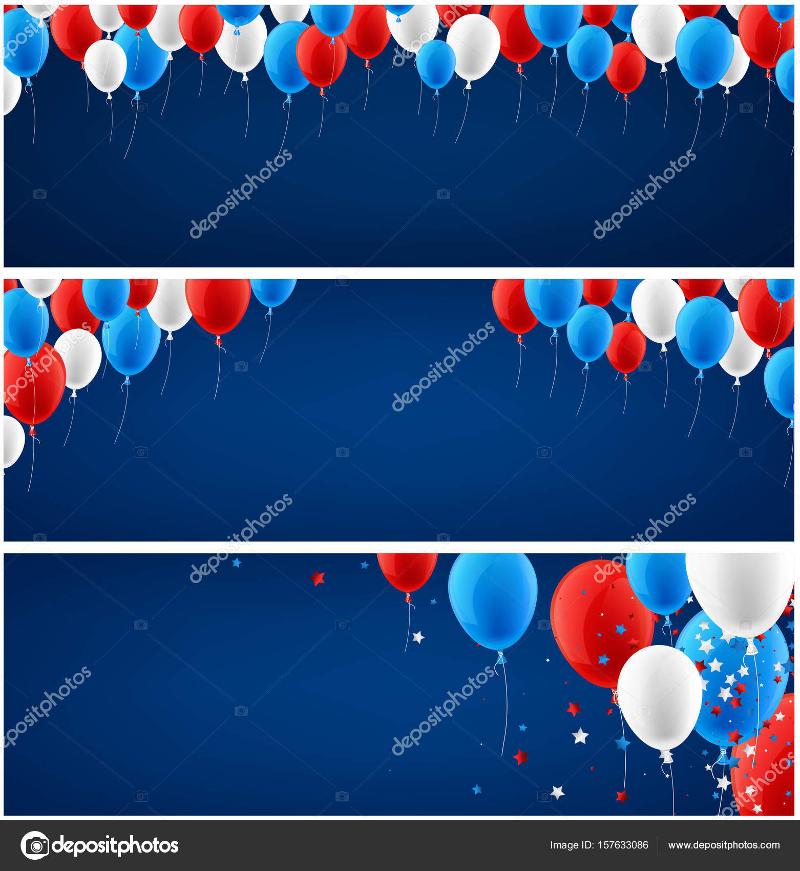 Blue banners set with balloons. Stock Vector by ©Maxborovkov 157633086