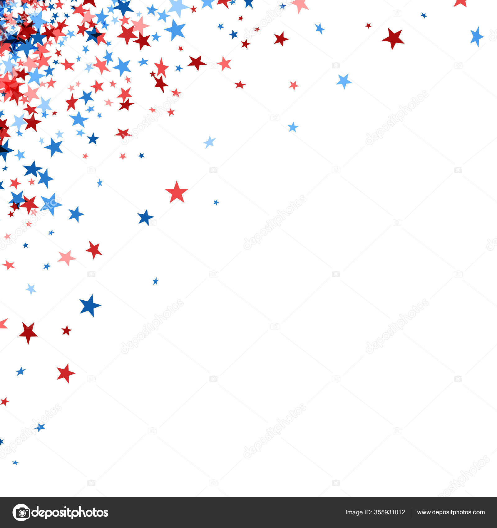 Red Blue Stars Left Top Corner Frame White Background Stock Vector by ...