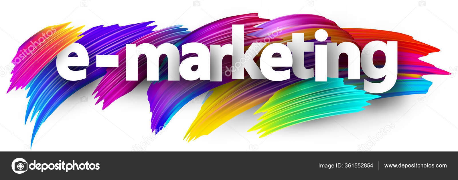 White Paper Marketing Sign Colorful Brush Strokes Background Vector ...