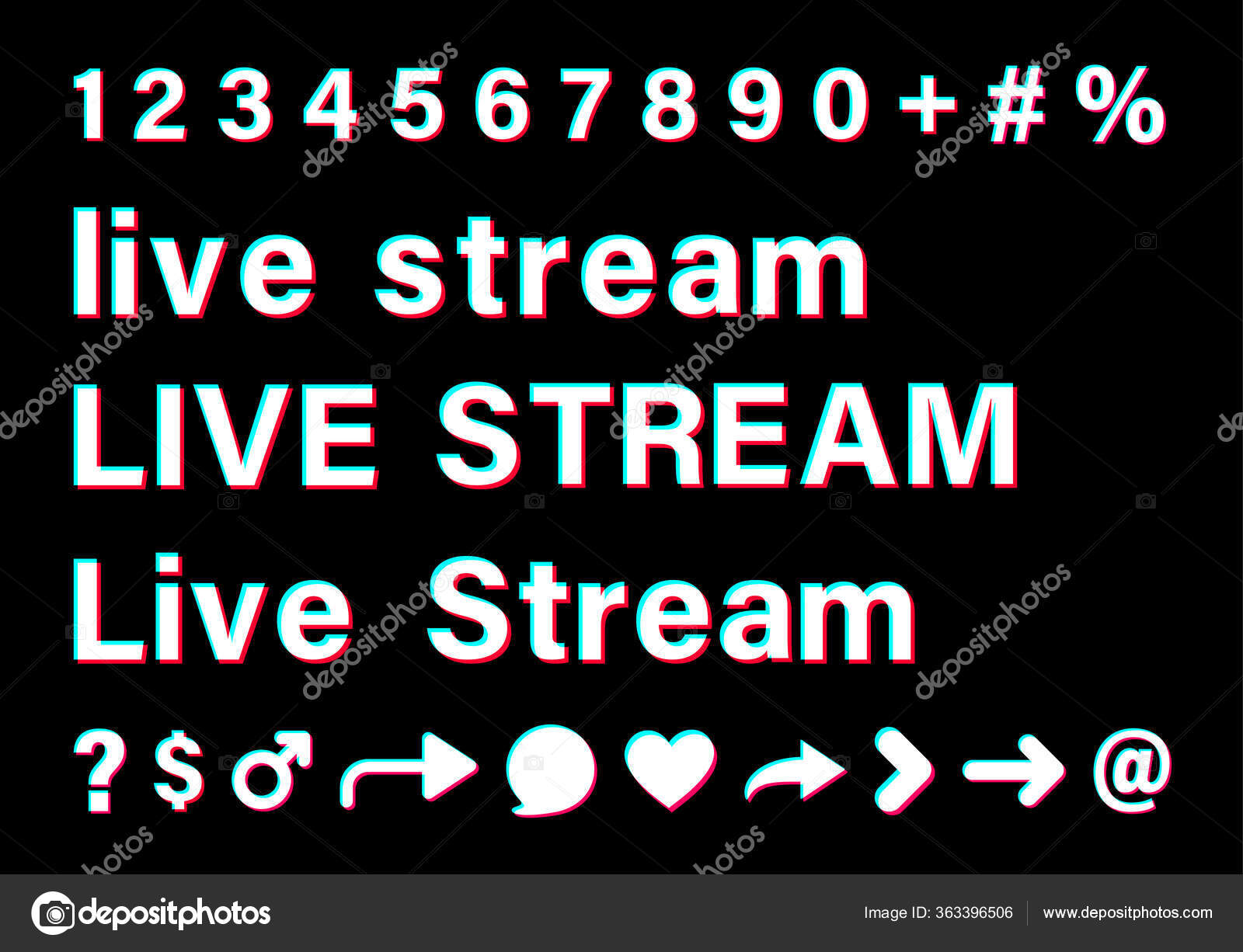 Live Stream Sign Small Letters Capital Letters White Words Blue Stock ...