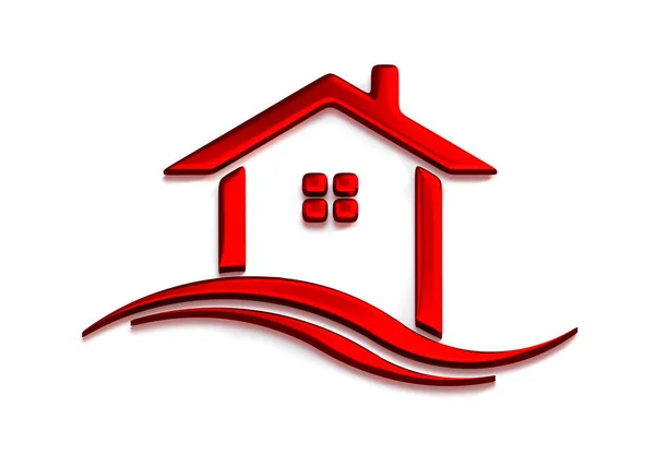 3D Red House Logo Stock Photo by ©deskcube 36834189