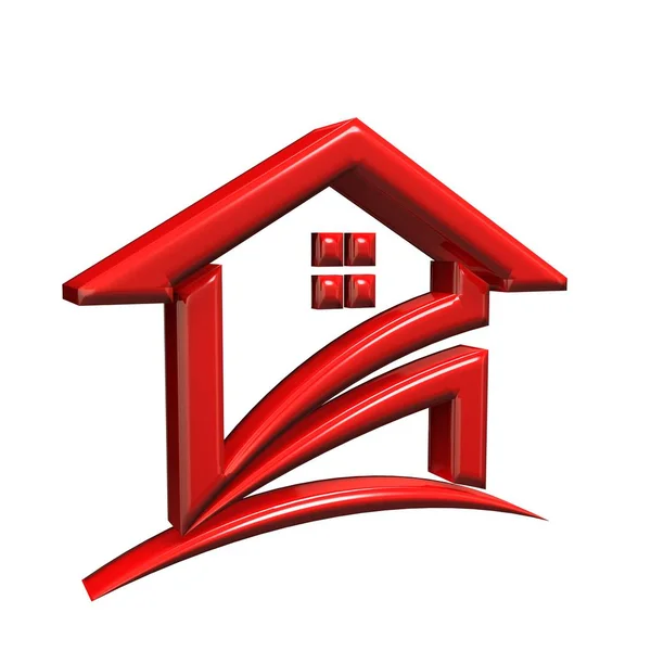 3D Red House Logo Stock Photo by ©deskcube 36834189