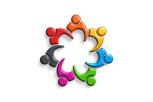 3D Silver Group of people in a meeting. Teamwork concept Stock Photo by ...