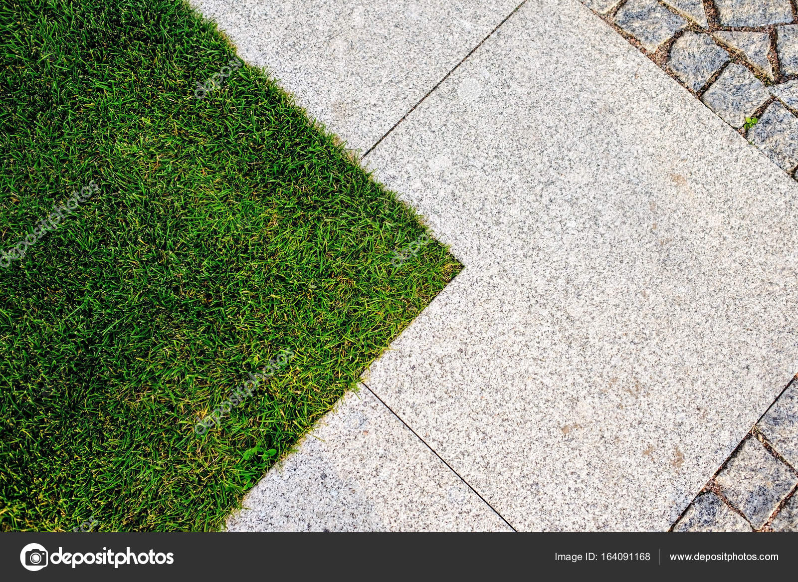 Grass and stone pavement — Stock Photo © Koldunov #164091168