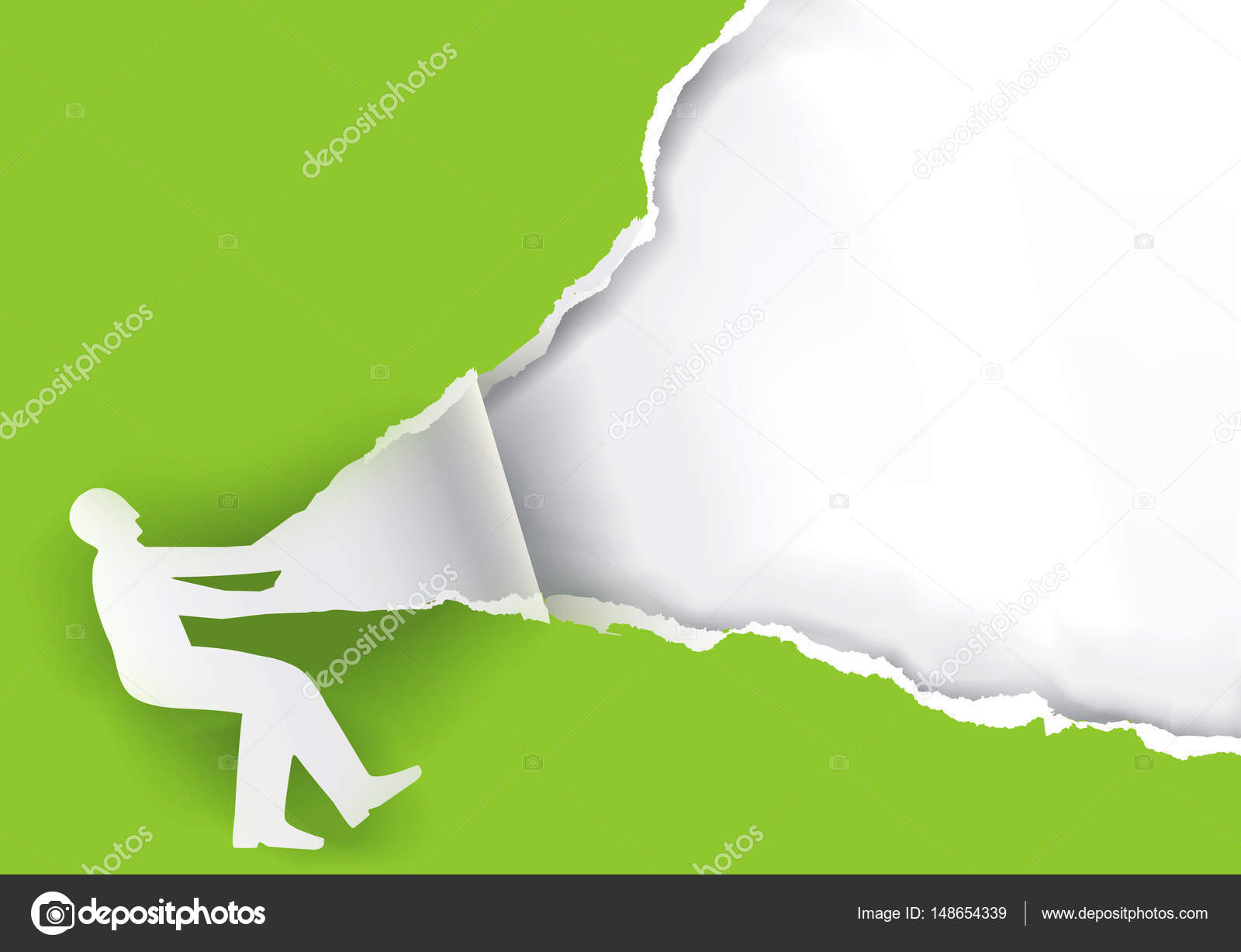 Man Ripping green Paper Background. Stock Vector Image by ©chachar ...