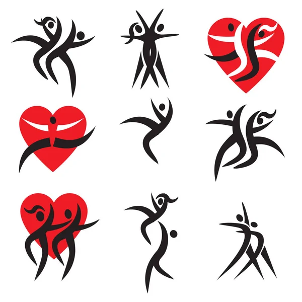 Nine icons with healthy hearts — Stock Vector © annafrajtova #15468011