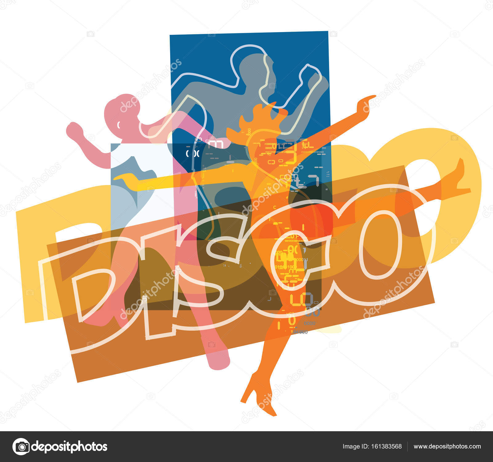 Bailarines de fiesta Disco . Vector de stock #161383568 de ©chachar