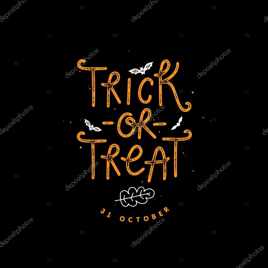 Trick or treat lettering Stock Vector by ©Vikasuperstar #126363656