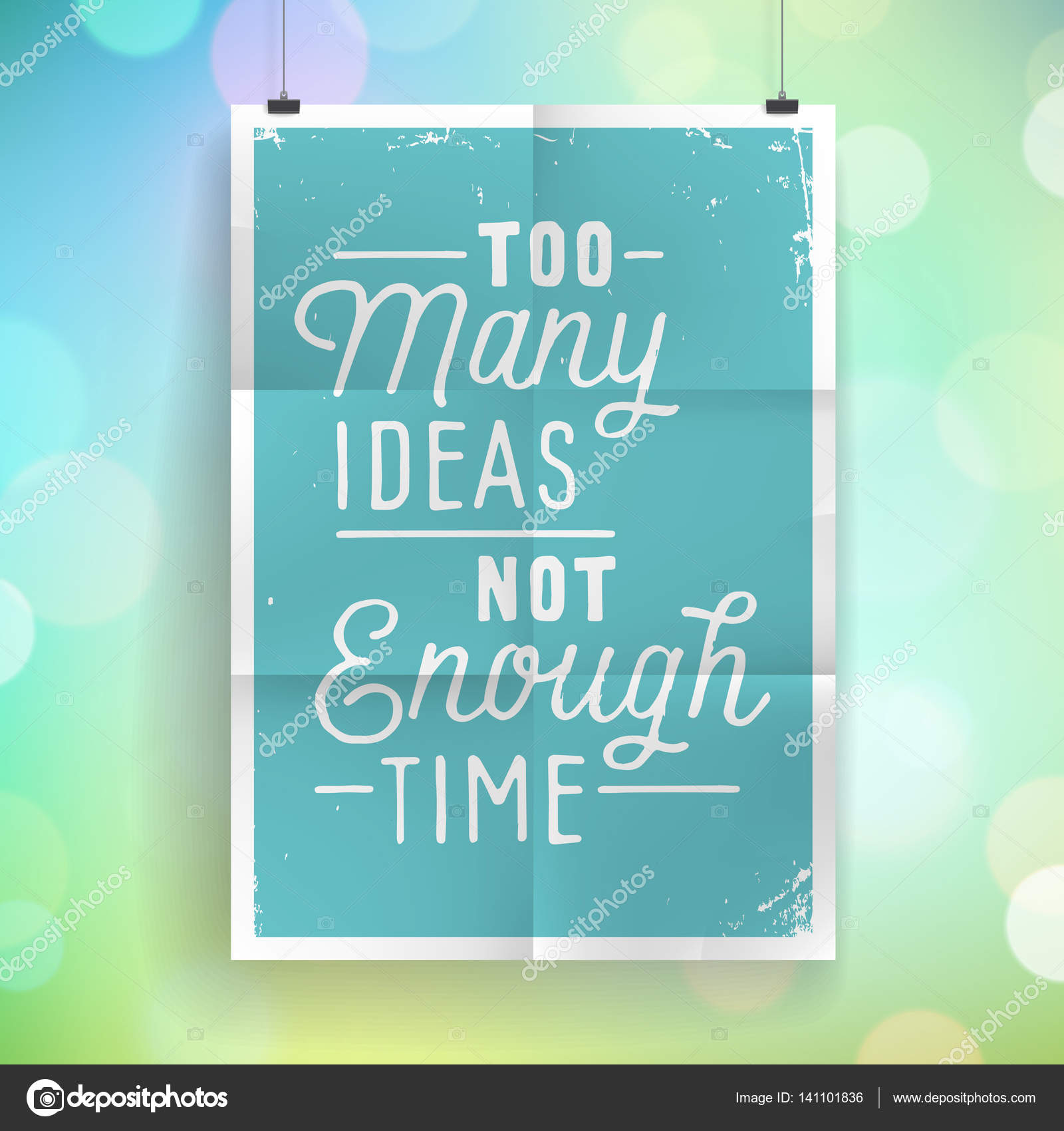 Poster with hand drawn lettering slogan on vintage background Stock ...