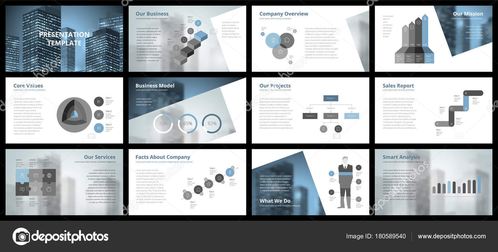 Business presentation templates Stock Vector Image by ©ildogesto #180589540