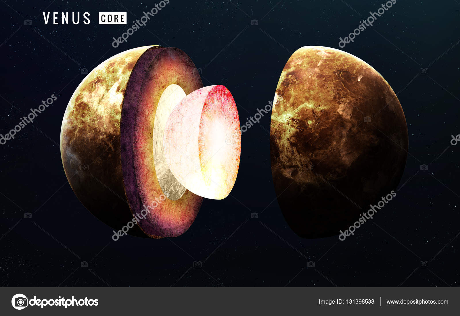 Venus inner structure. Elements of this image furnished by NASA — Stock ...