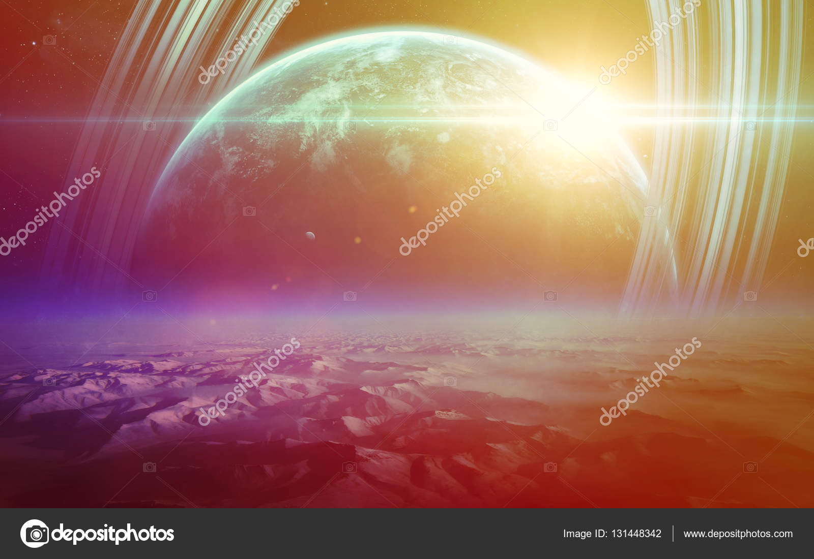 Deep space art. Nebulas, planets galaxies and stars in beautiful ...