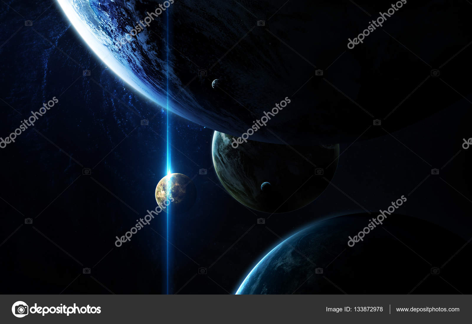 Deep space art. Nebulas, planets, galaxies and stars in beautiful ...