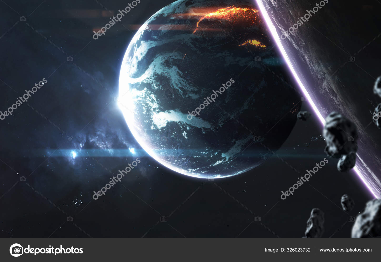 Destroyed Space Planets Beautiful