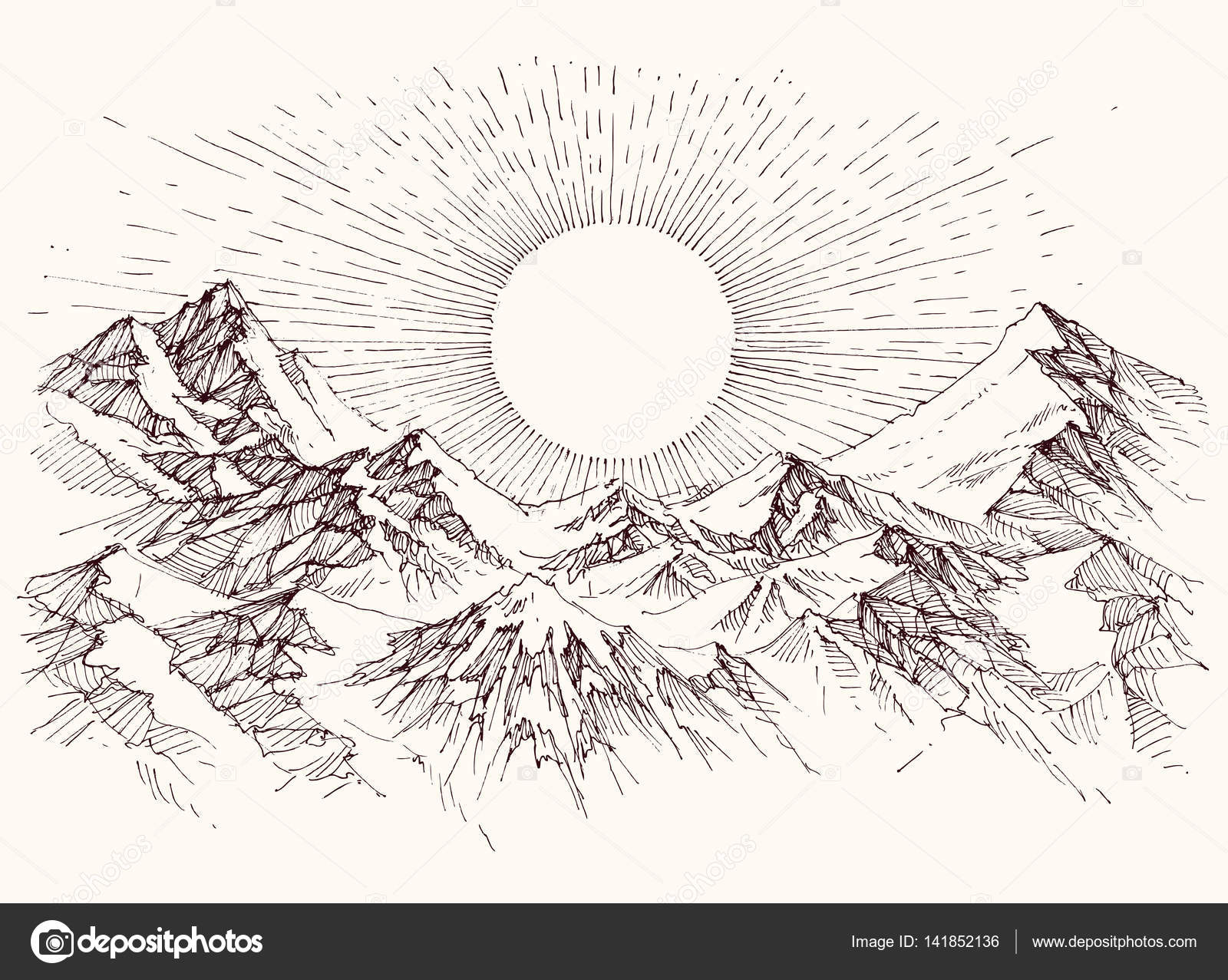 Sun rise over the mountains panorama Stock Vector Image by ©Danussa ...