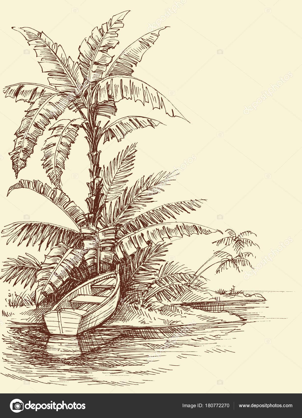 Island Drawing With Pencil