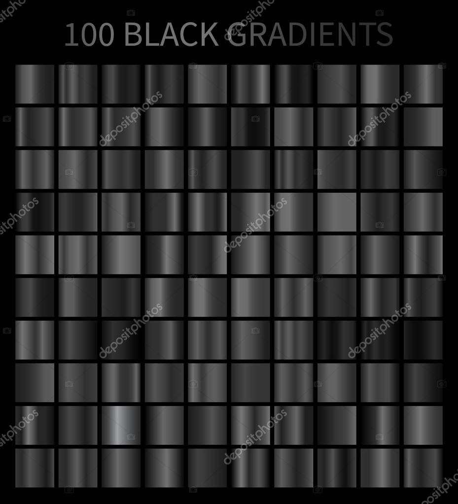 Negro gradientes 100 conjunto grande. Mega colección de ilustraciones ...