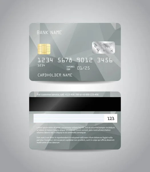Realistic Detailed Credit Cards Set Colorful Silver Abstract Design ...