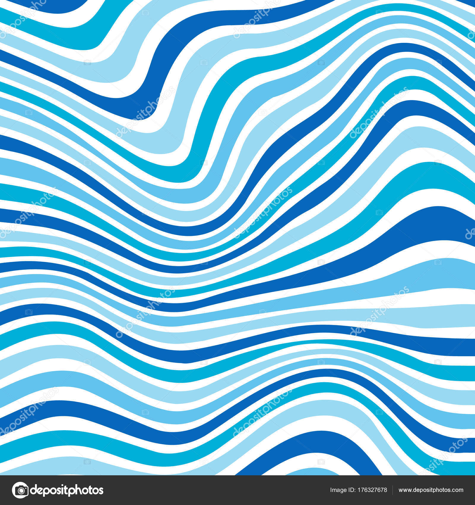 Wavy Striped Ornament Pattern Background Blue Waves Vector Design Your ...