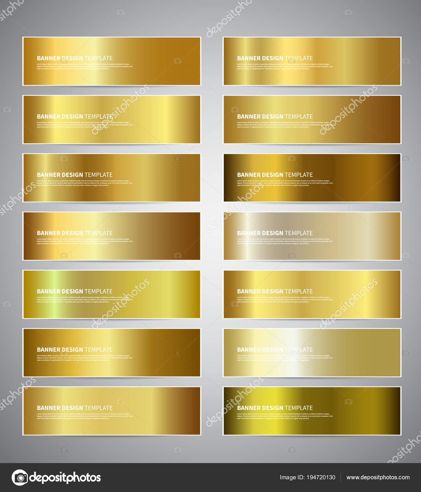 Set Gold Gradient Vector Banners Templates Website Headers Vector ...