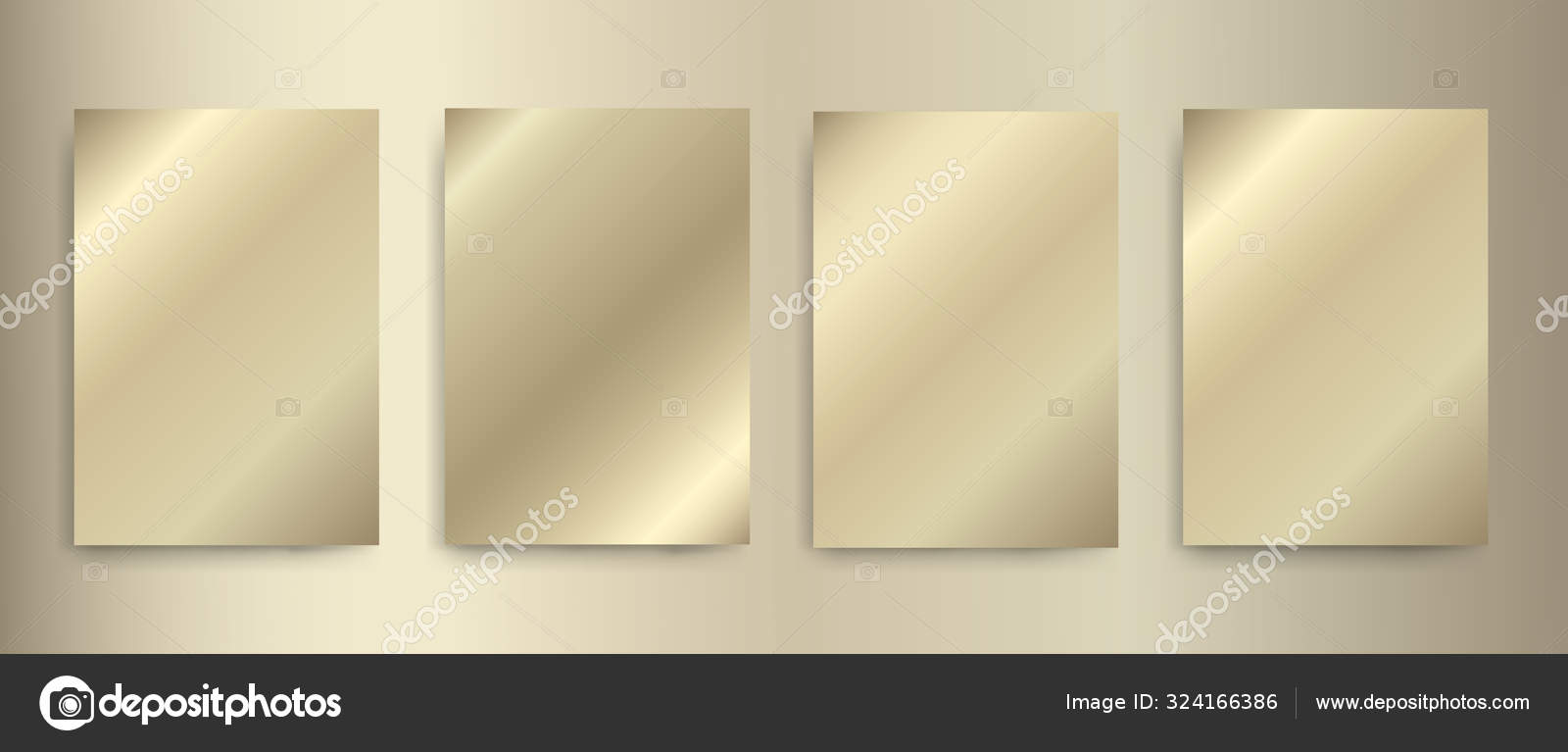 Gold vector banners, flyers, poster, cover, gift cards set with golden ...