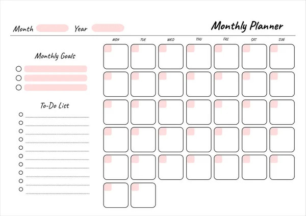 Image vectorielle Daily planner printable template Vector. Blank white ...
