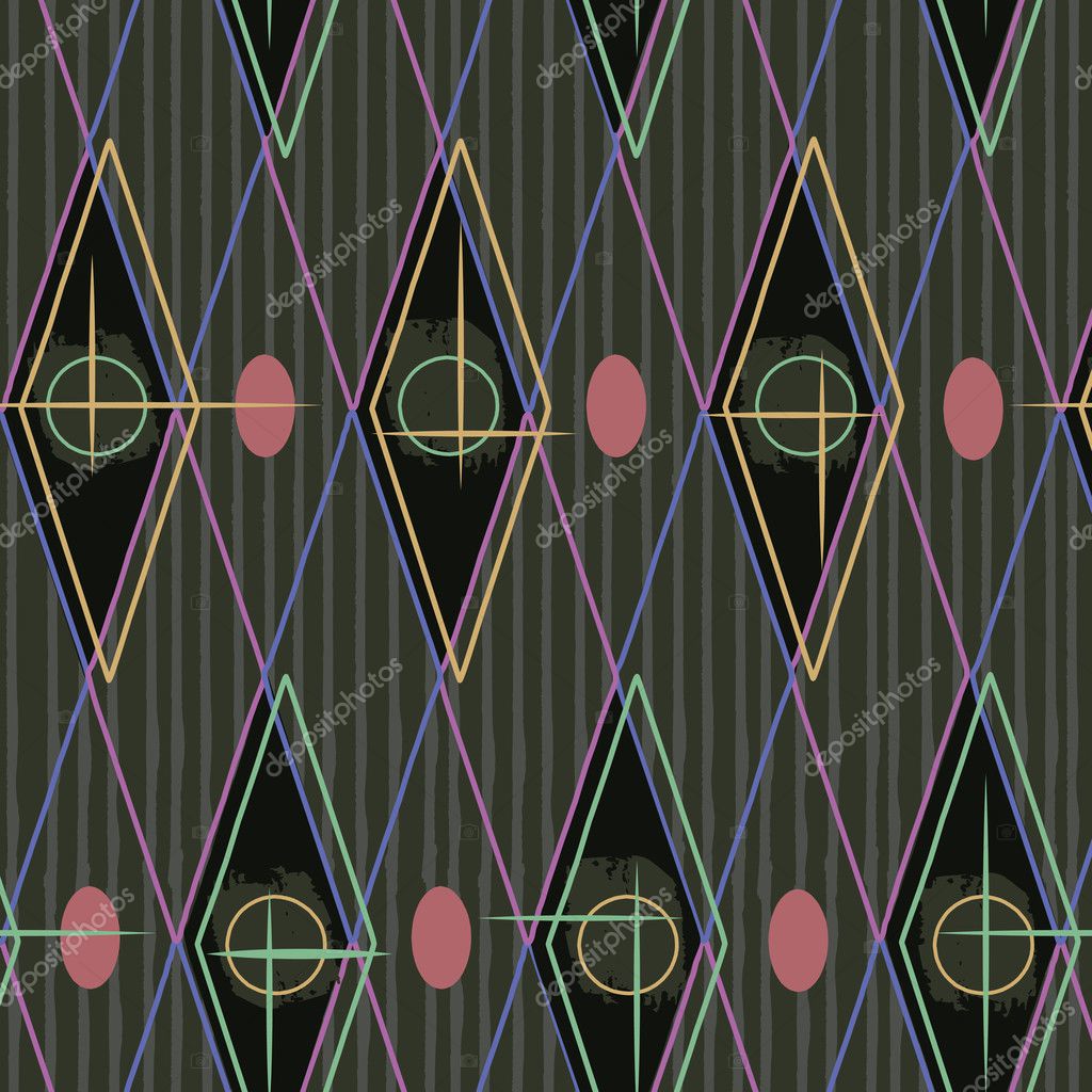 1950s Retro Mid-Century Seamless Pattern Stock Vector by ...