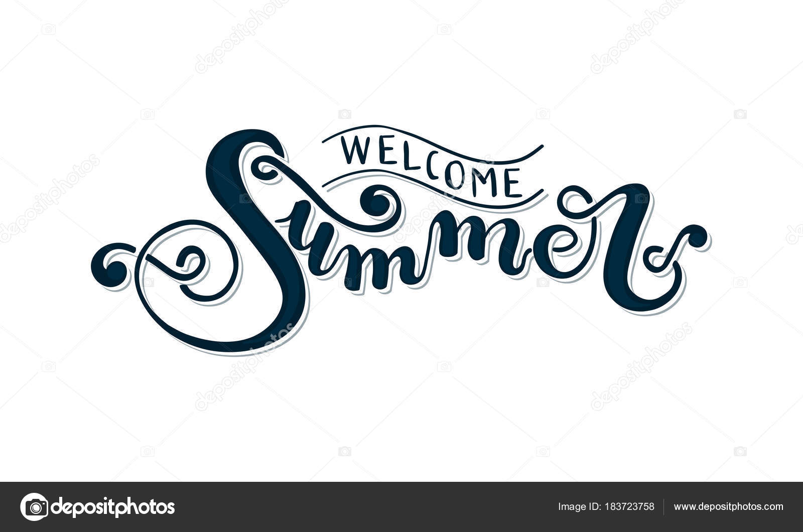 Welcome summer hand lettering Stock Vector Image by ©zsooofija #183723758