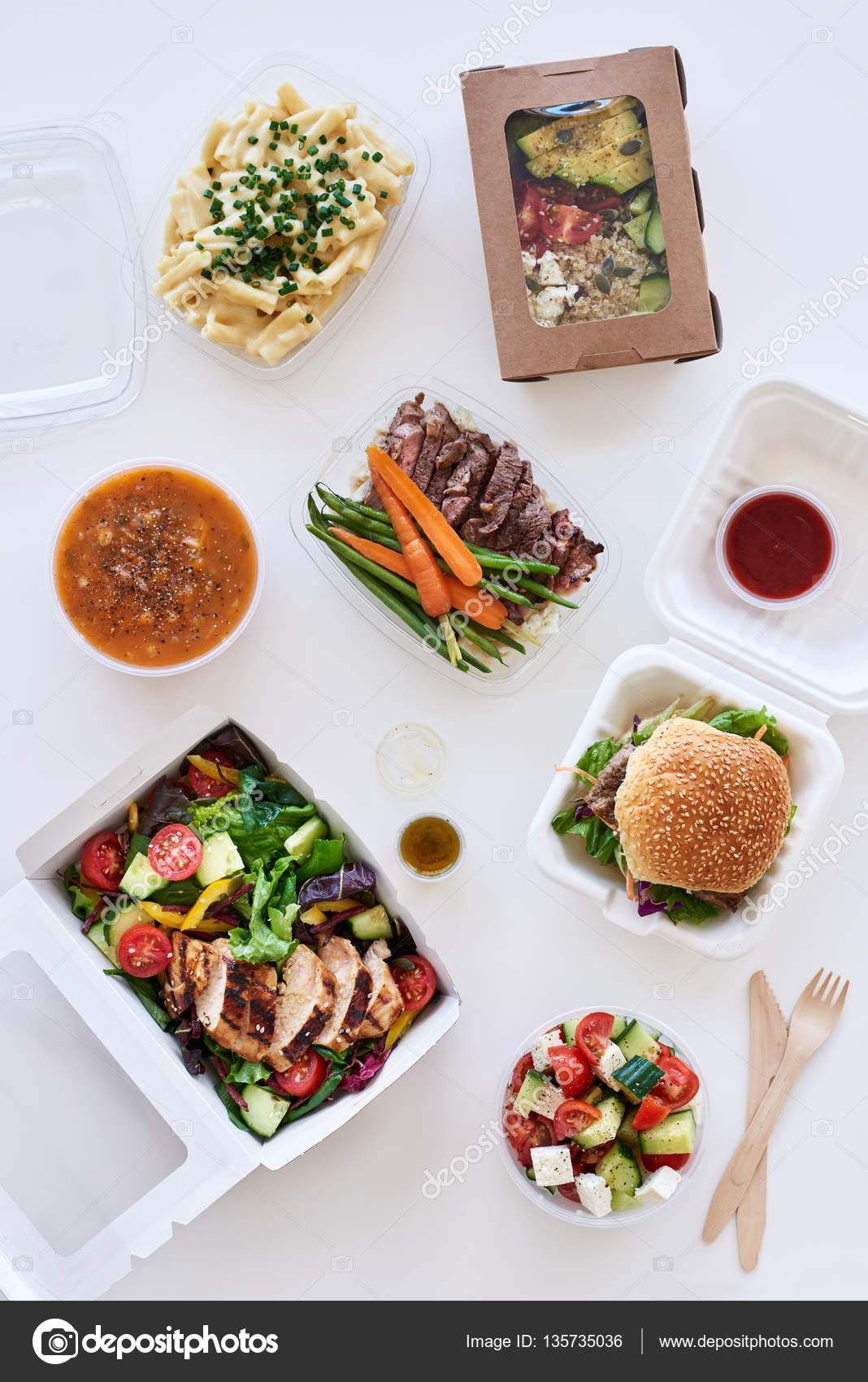 Takeaway food on table — Stock Photo © Daxiao_Productions #135735036