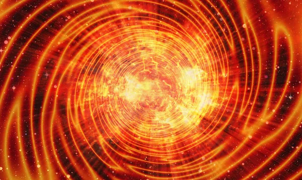 bright explosion fire flash on a space background - Stock Image ...