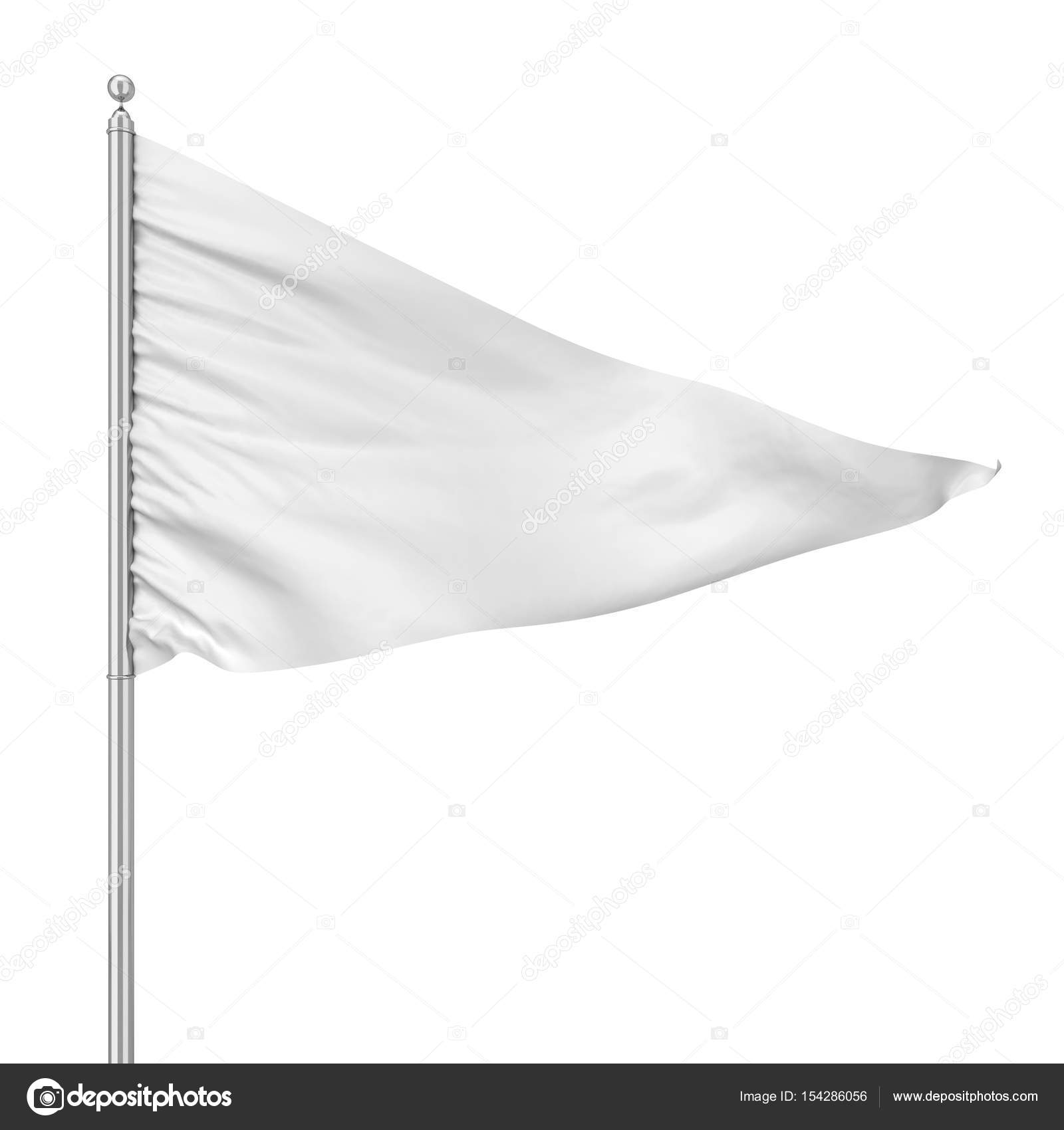 Triangle flag. 3d illustration isolated on white background Stock Photo ...