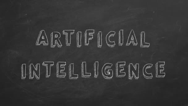 Hand Drawing Animated Text Artificial Intelligence Blackboard — Stock ...