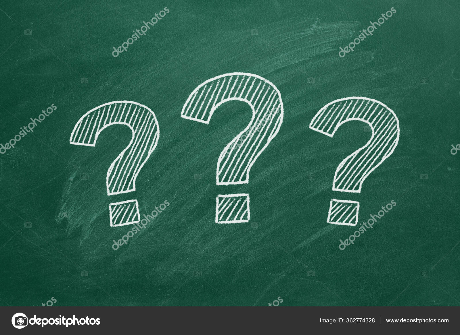 Three Question Marks Drawn Chalk Greenboard — Stock Photo © Yakobchuk ...