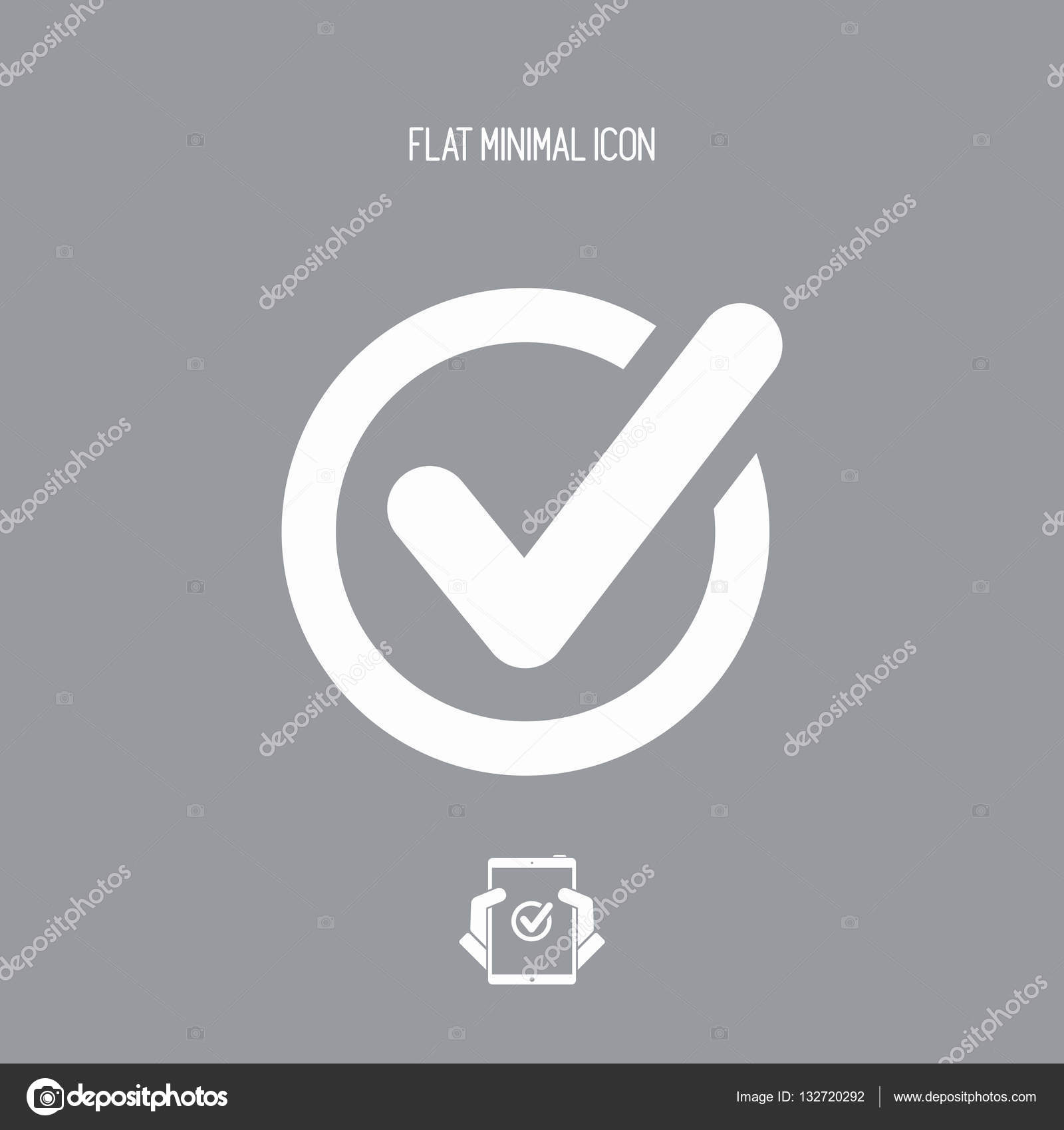 Check - Flat minimal icon Stock Vector Image by ©MyVector #132720292