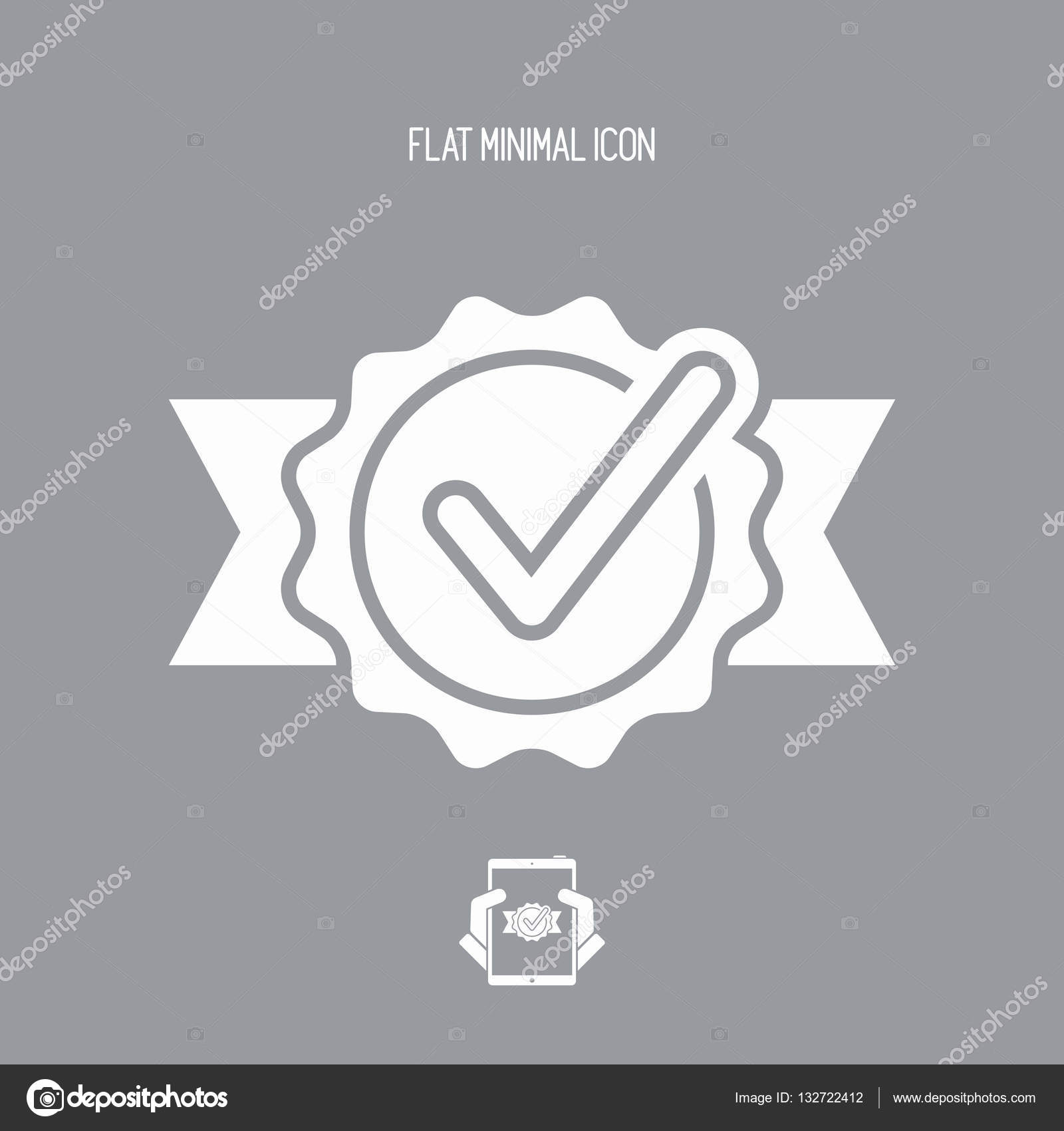 Checkmark on ribbon - Vector flat minimal icon Stock Vector Image by ...