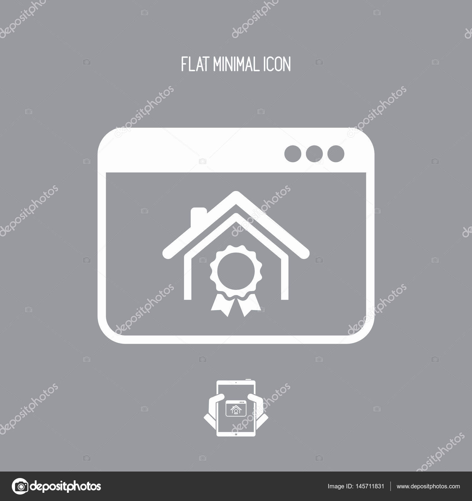 House - Online certificate - Vector flat icon Stock Vector by ©MyVector ...