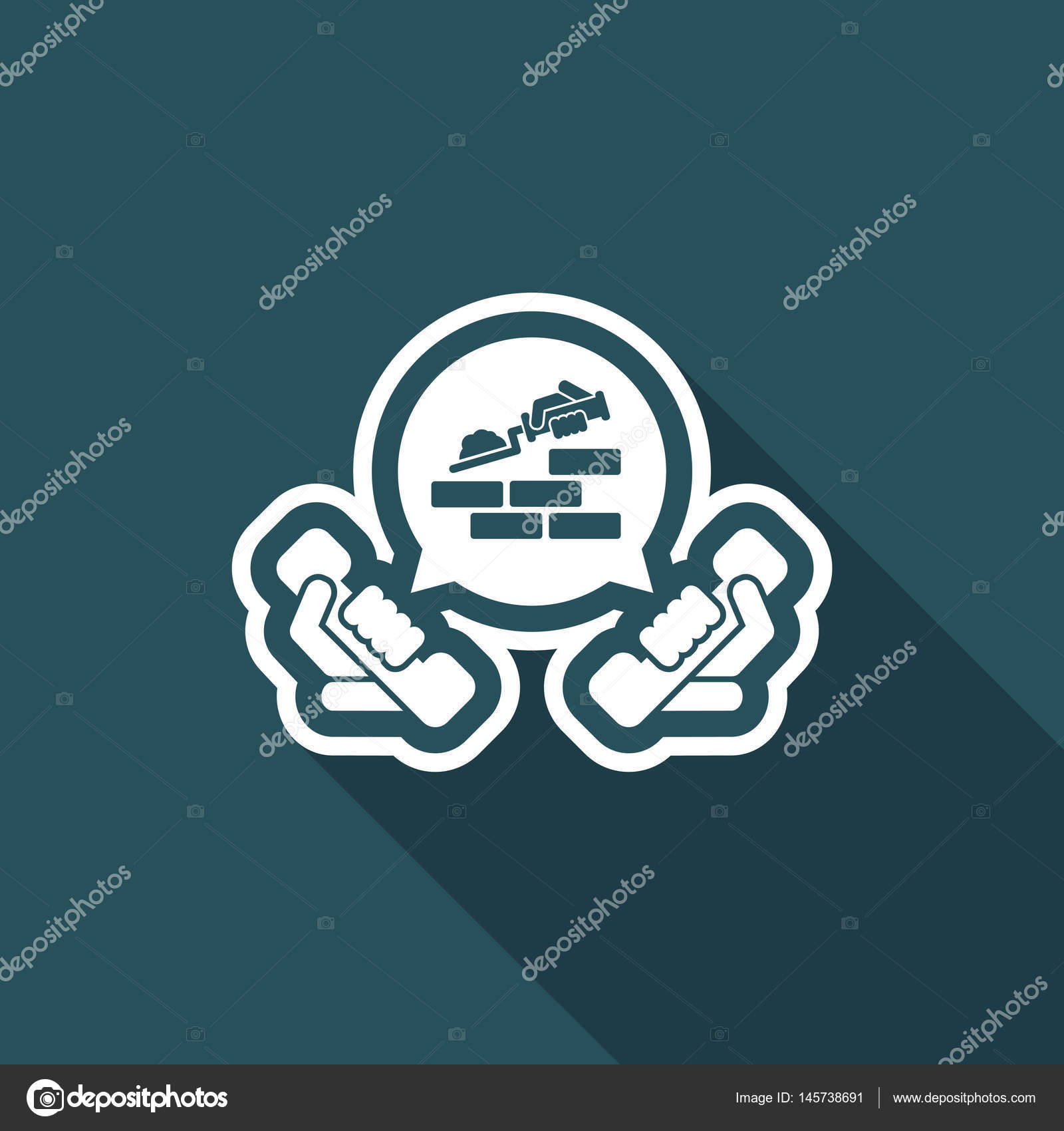 Empresa constructora contacto icono Vector de stock por ©MyVector 145738691