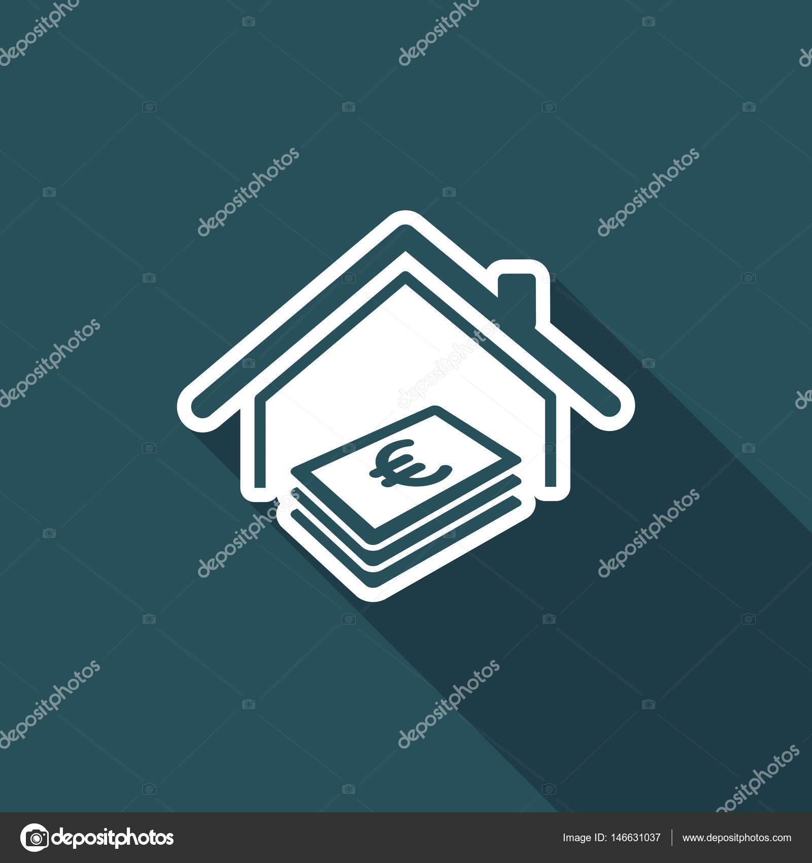 Real estate - Home cost - Vector web icon Stock Vector Image by ...