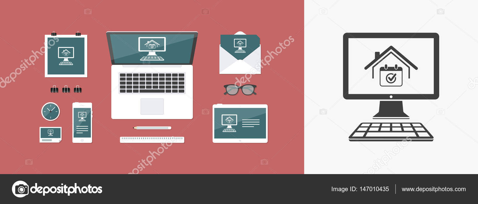 Checking house icon Stock Vector by ©MyVector 147010435