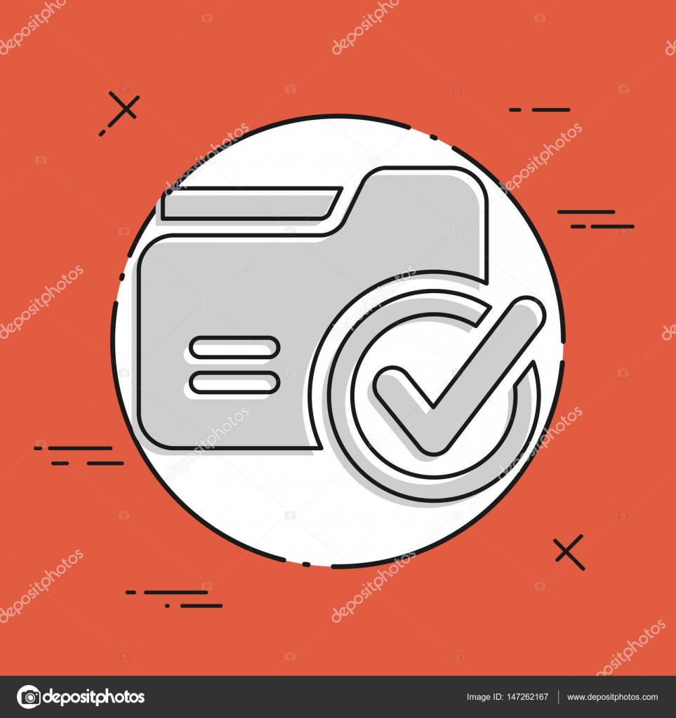 Tjek mappeikon Stockvektor af ©MyVector 147262167