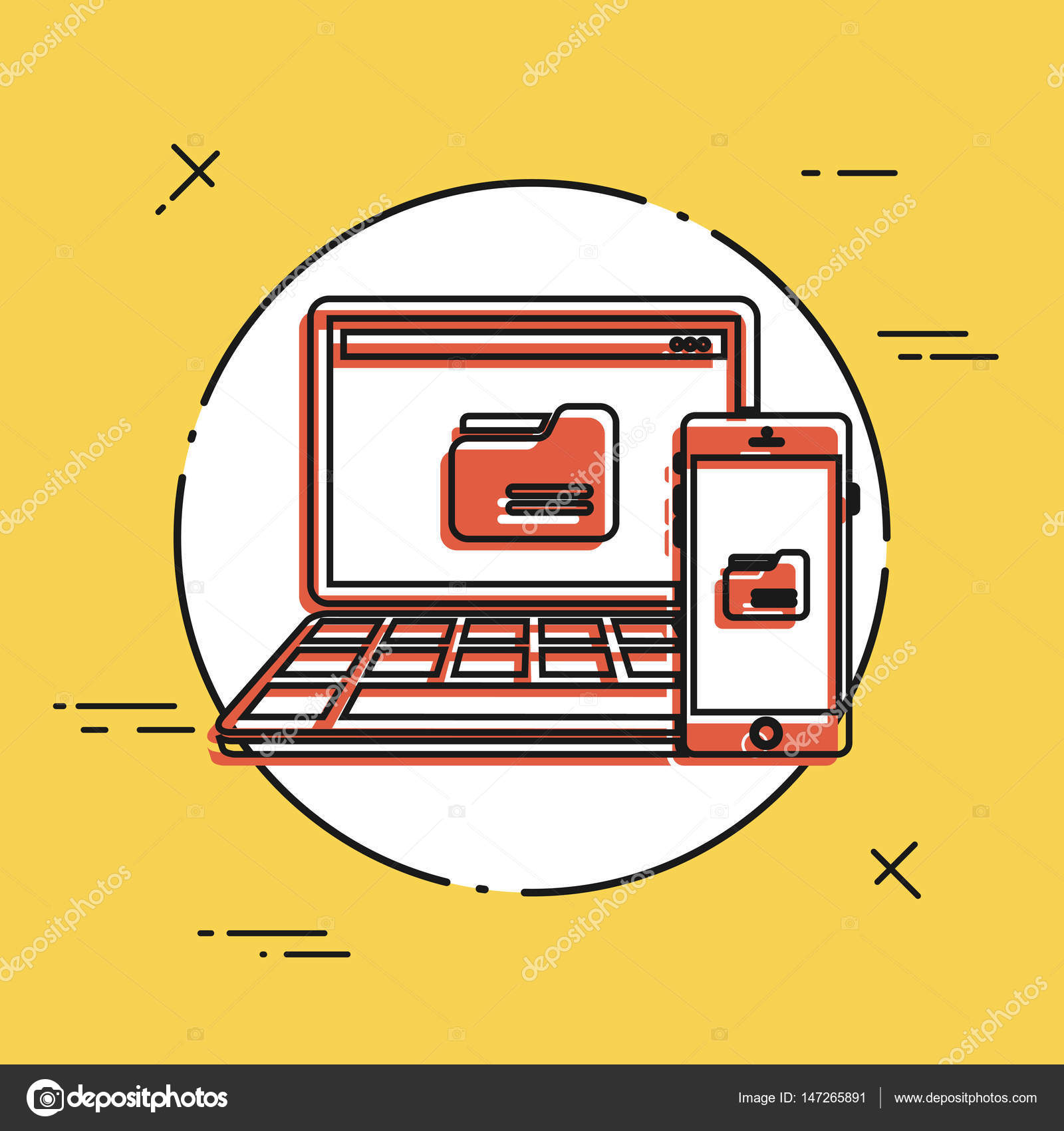Multi devices folder synchronization Stock Vector Image by ©MyVector ... Multi devices folder synchronization Stock Vector Image by ©MyVector ...