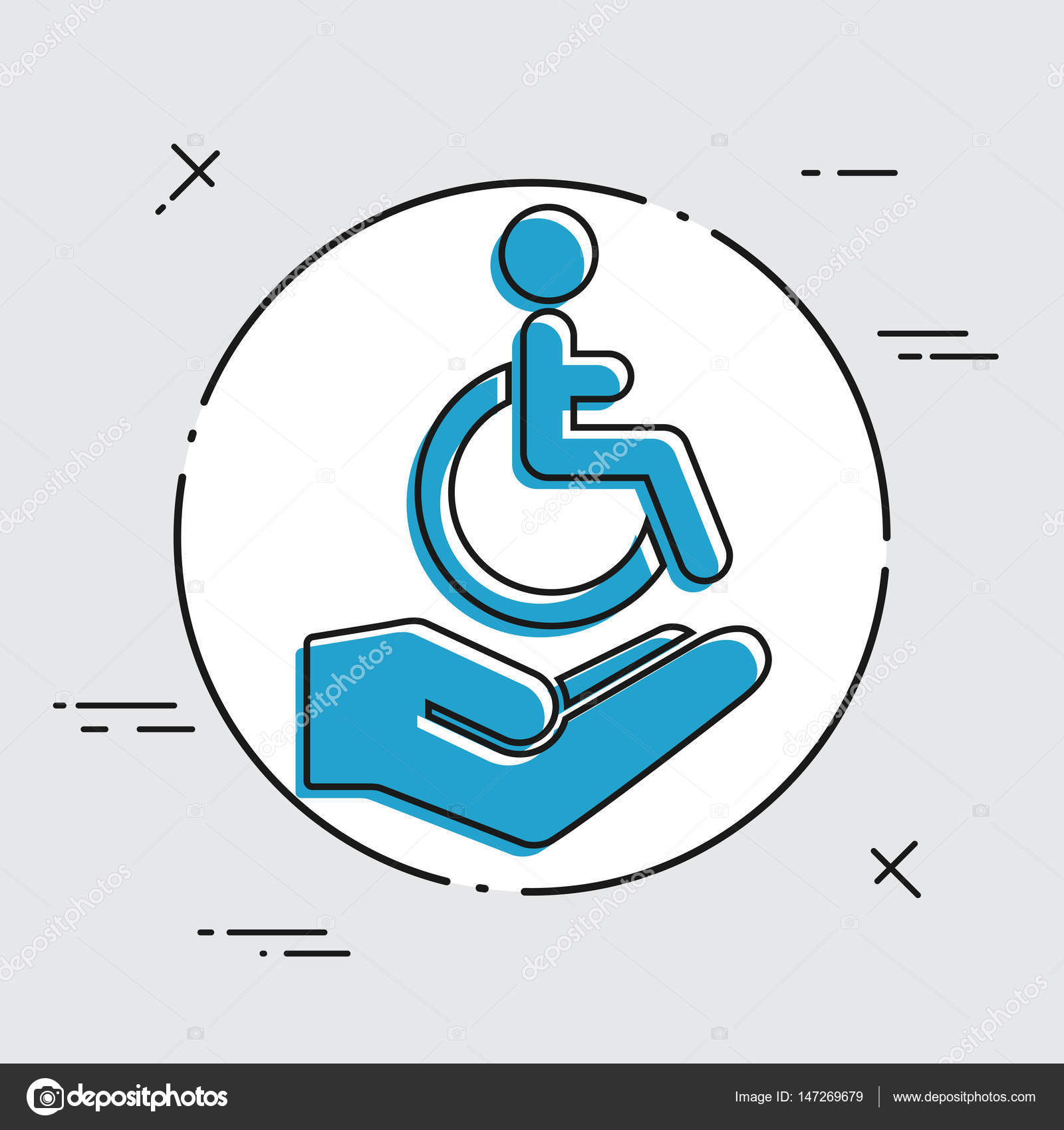 Discapacitados Icono mínimo Vector de stock por ©MyVector 147269679