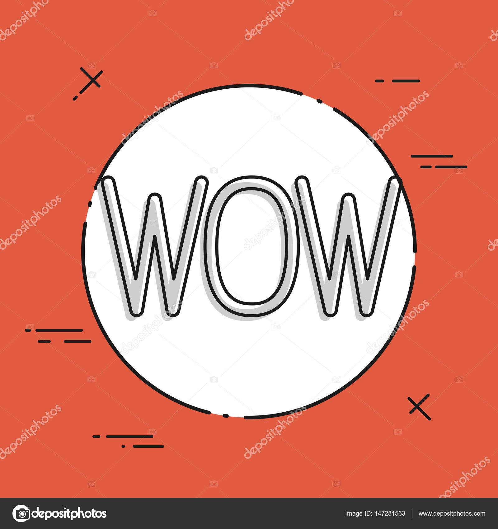 "Wow" exclamation icon Stock Vector by ©MyVector 147281563