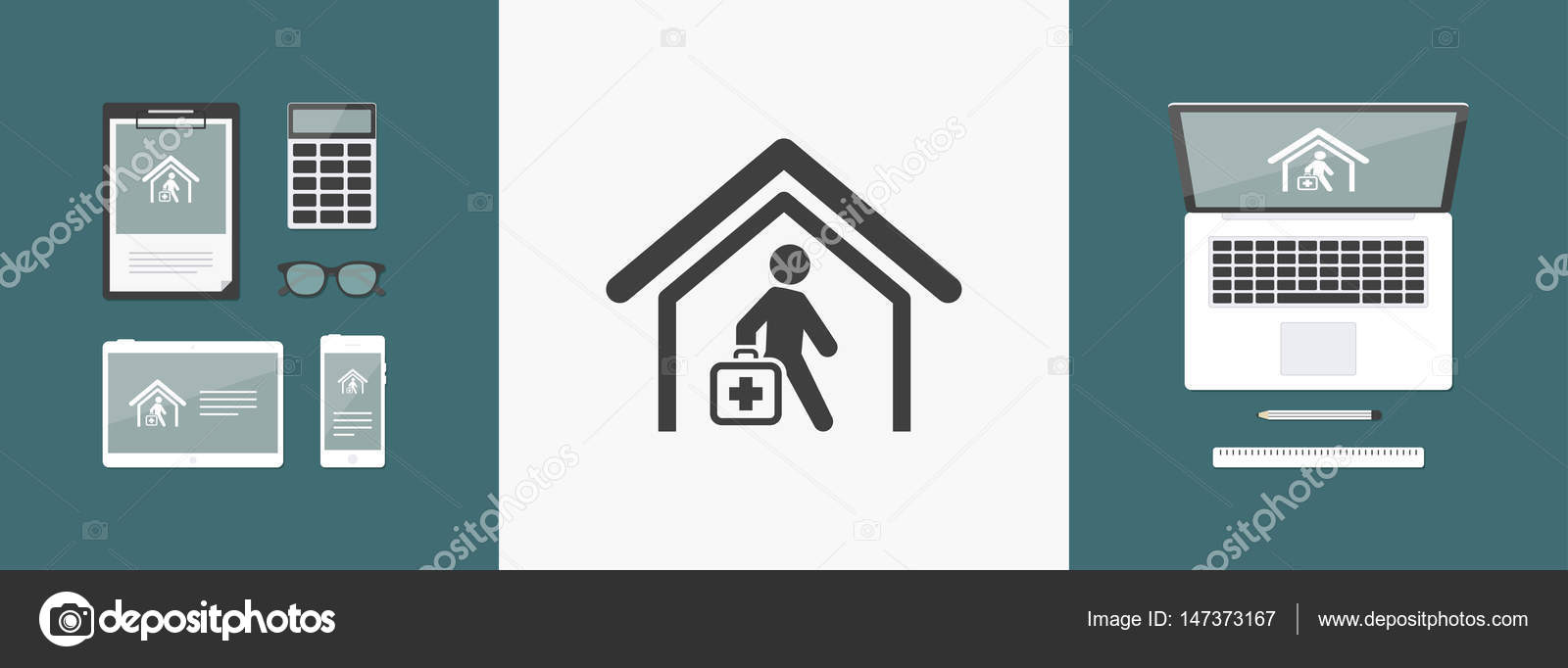 Vector illustration of single isolated medical home icon Stock Vector ...