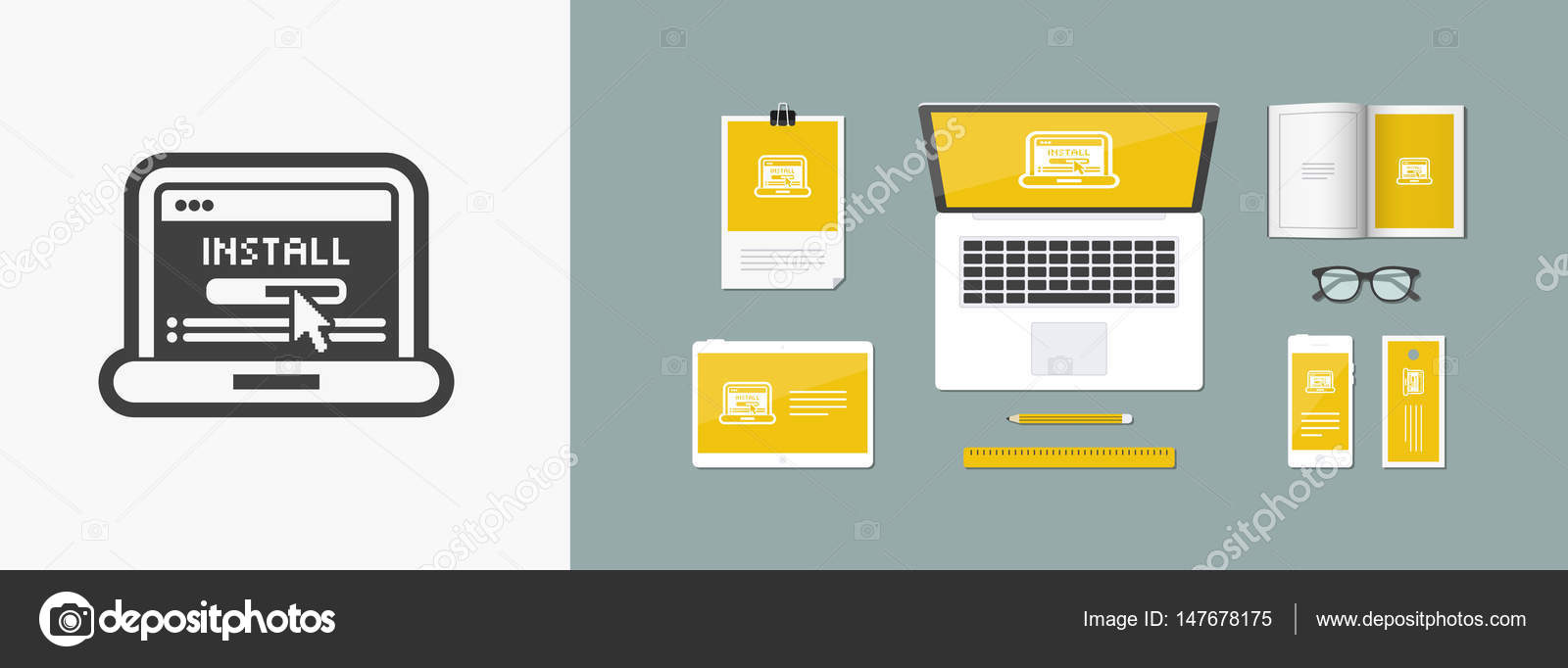 Pc install icon Stock Vector Image by ©MyVector #147678175